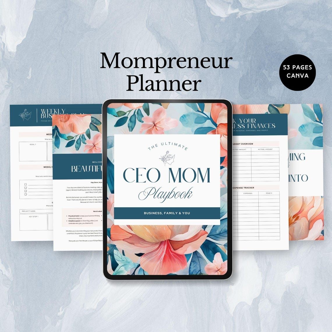 Mompreneur Planner for Busy Mums Organizer Entrepreneur Tracker Family ...