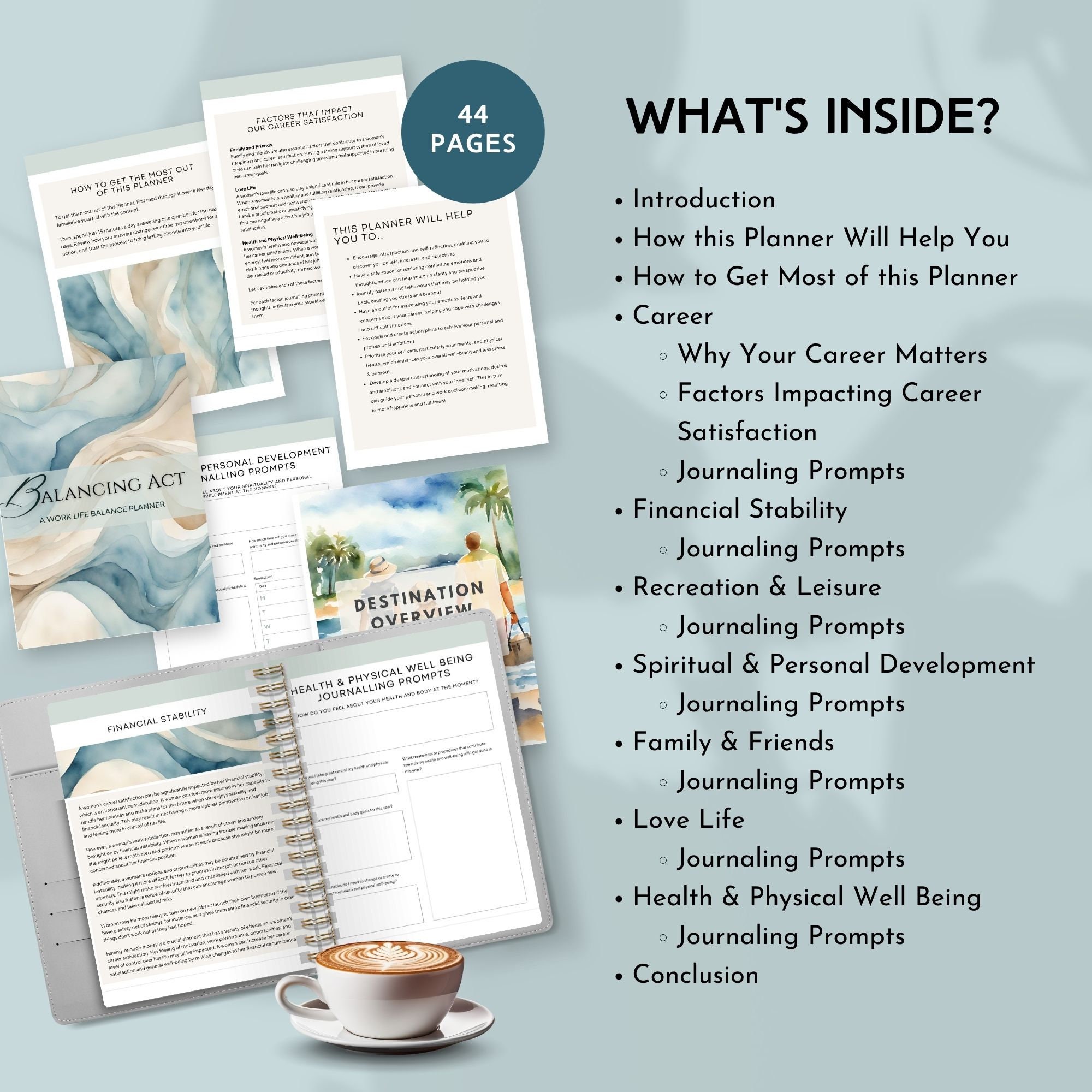 Work Life Balance Planner Productivity Plan Printable Journalling ...