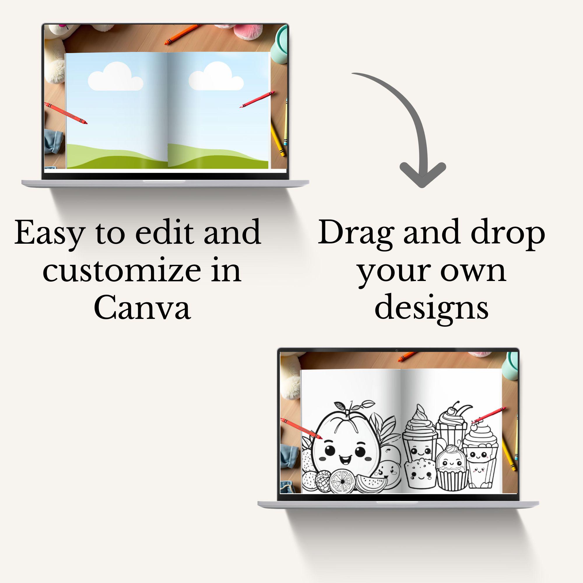 Canva Mockup Coloring Book Easy Drag and Drop Children Activity ...