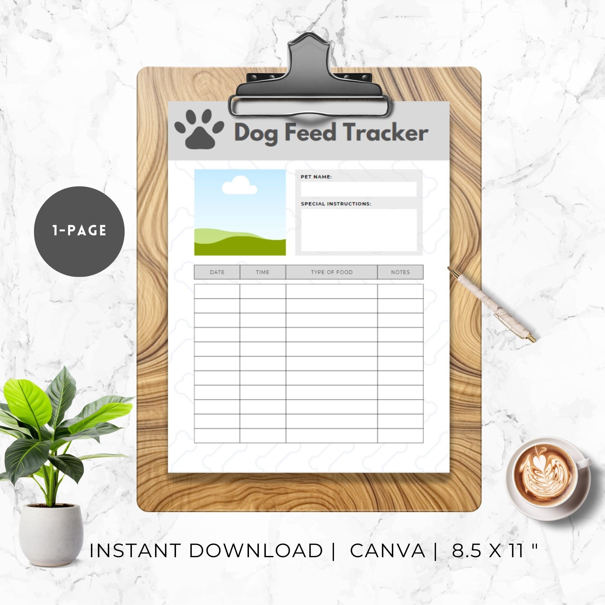 Dog Feeding Tracker Pet Feeding Log Vet Tracker Pet Feeding Reminder ...
