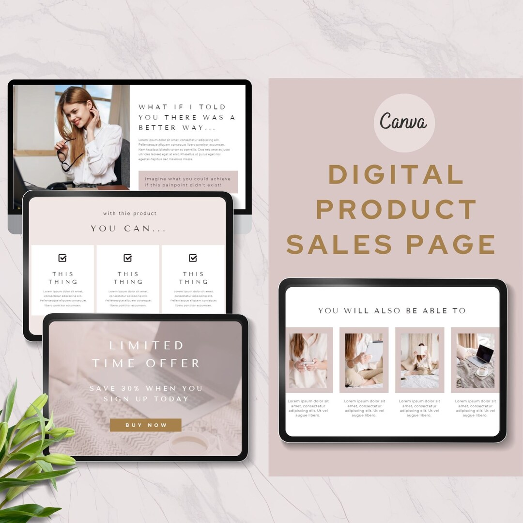 Canva Sales Page Template Planner Sales Landing Page Template - Etsy