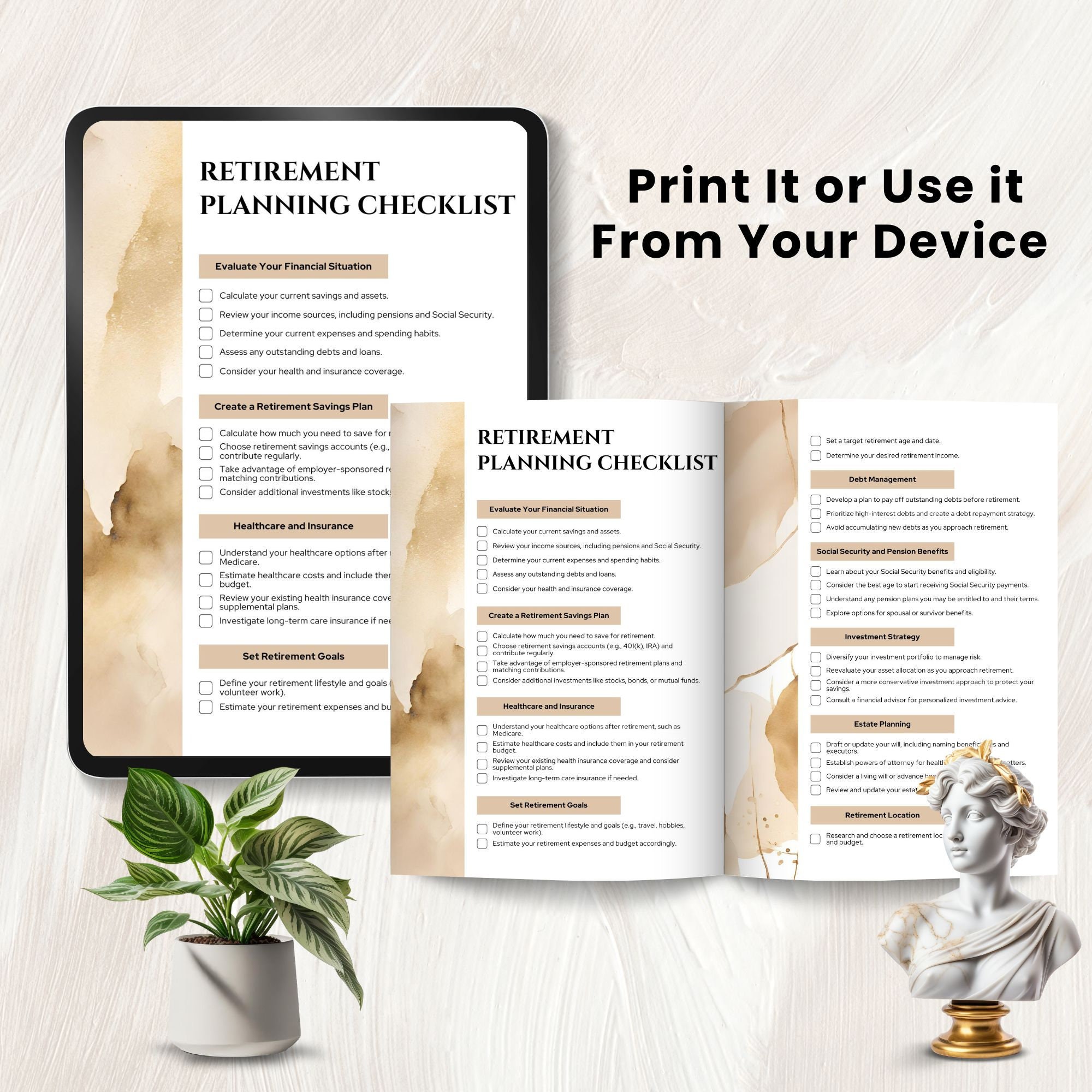 Retirement Checklist Retirement Planner Template Printable Retirement ...