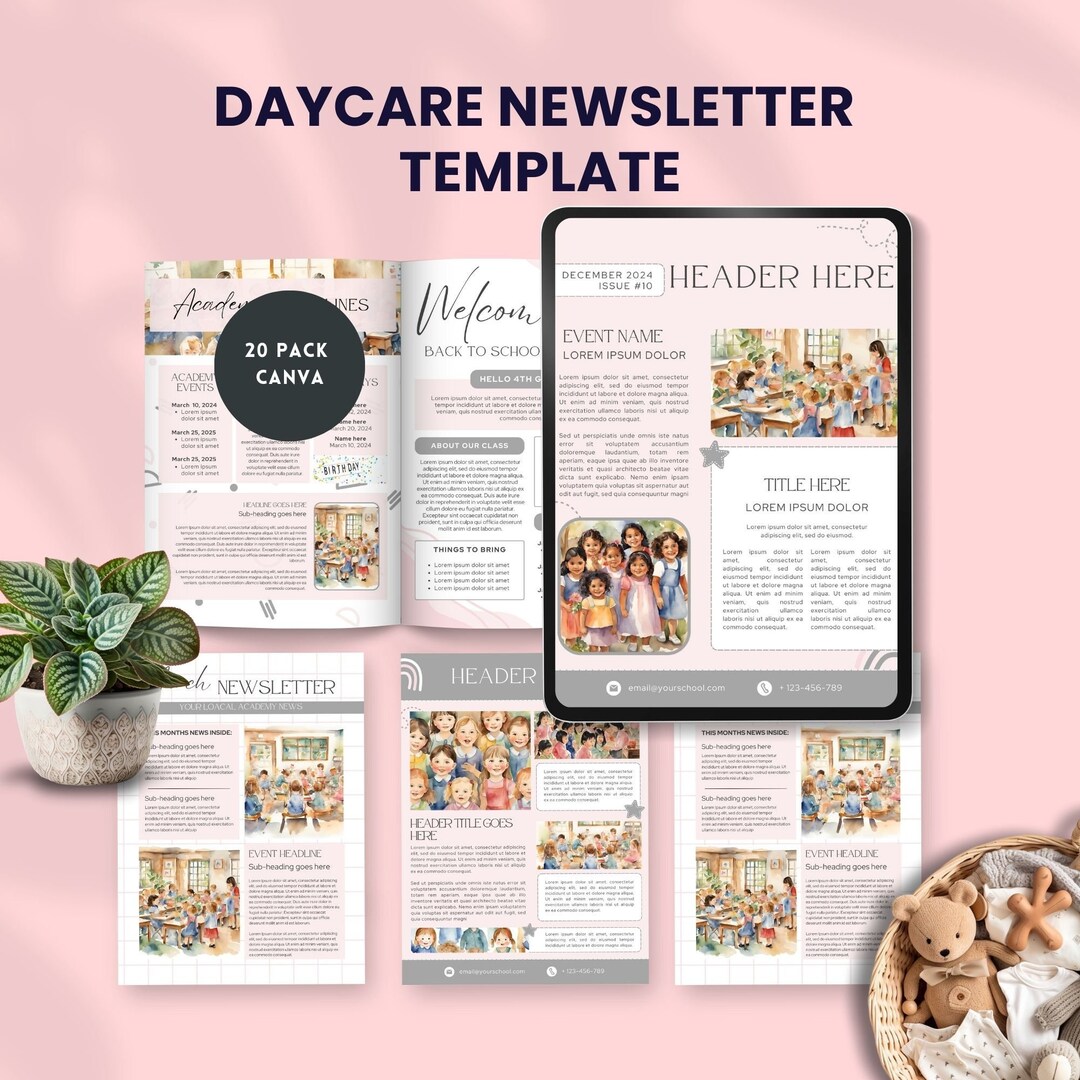 Daycare Newsletter Template School Newsletter for Preschool Classroom ...