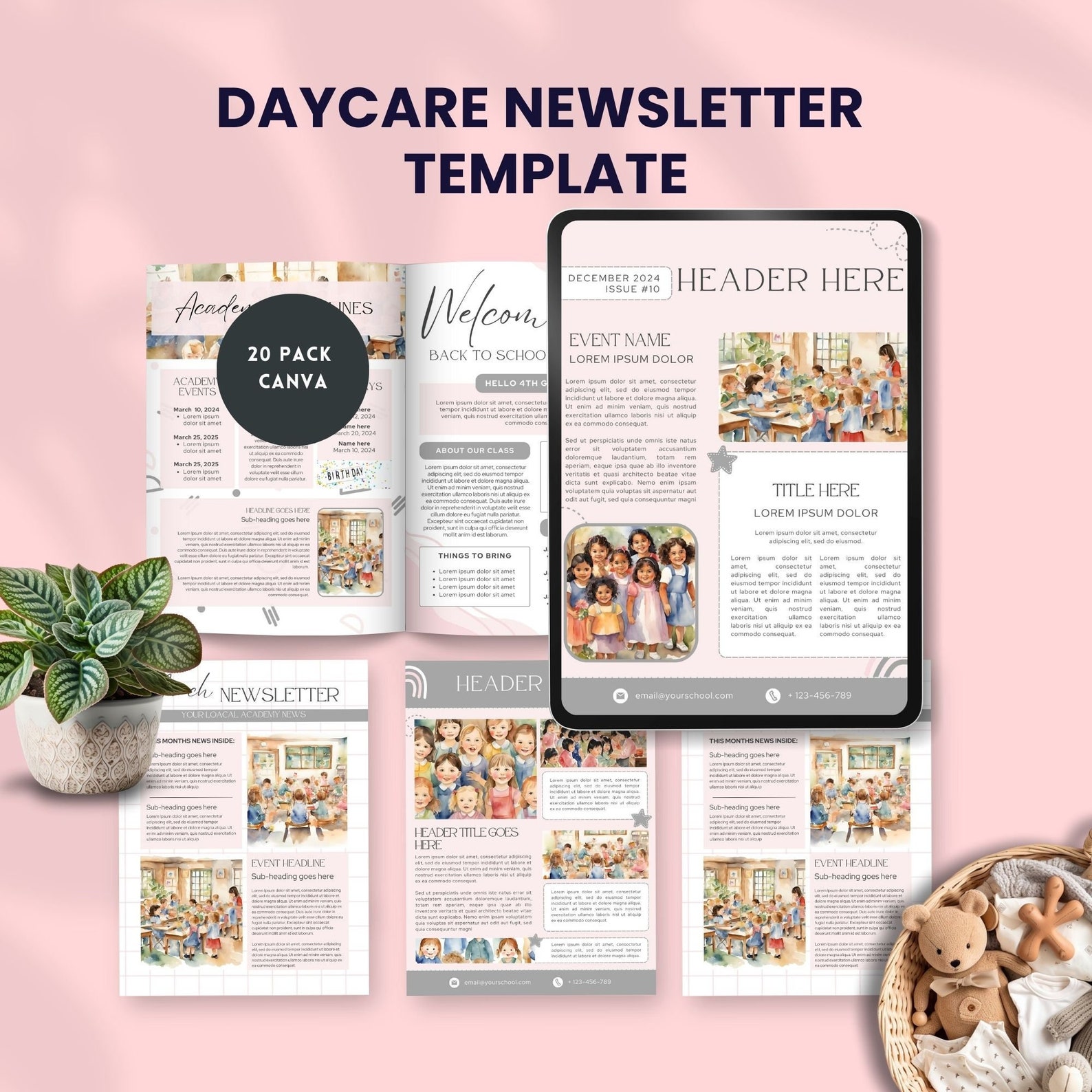 Daycare Newsletter Template School Newsletter for Preschool Classroom ...