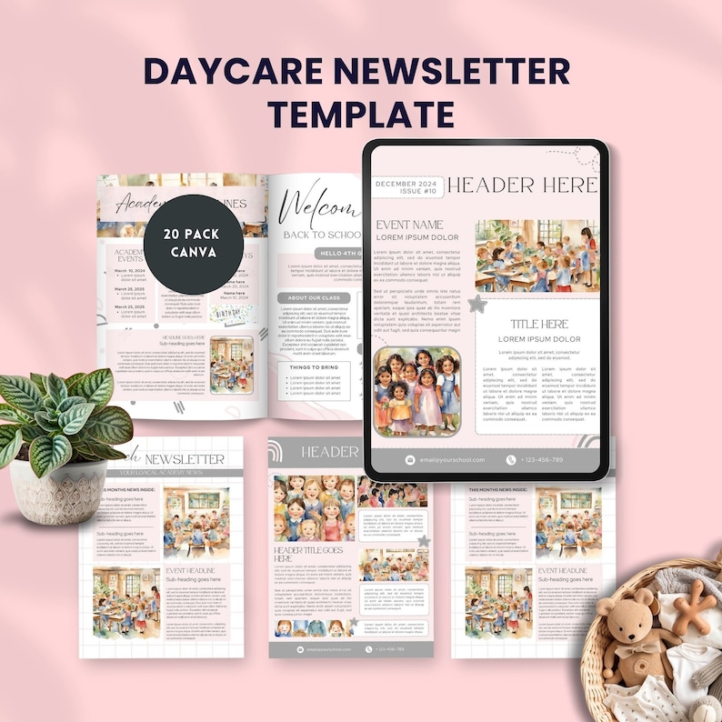 Daycare Newsletter Template School Newsletter for Preschool Classroom ...