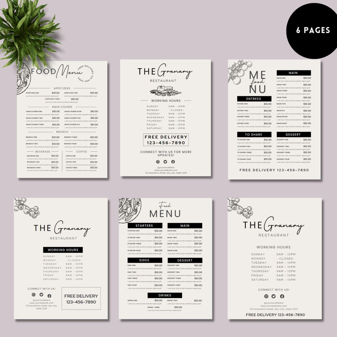 Fast Food Menu Template Modern Food Menu Template Food Truck Menu ...