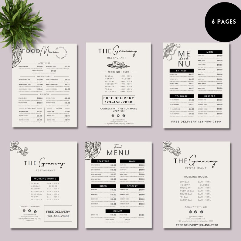 Fast Food Menu Template Modern Food Menu Template Food Truck Menu ...