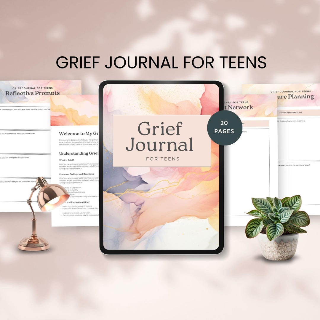 Grief Journal for Teens Grief Therapy Worksheets Teenagers Stages of ...
