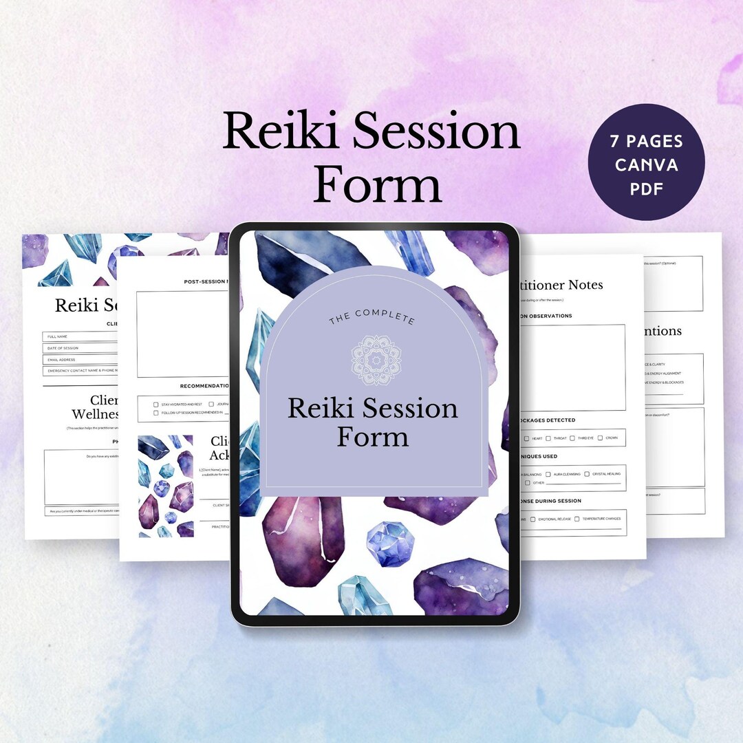 Reiki Session Form Intake Template Session Checklist Spiritual Coach ...