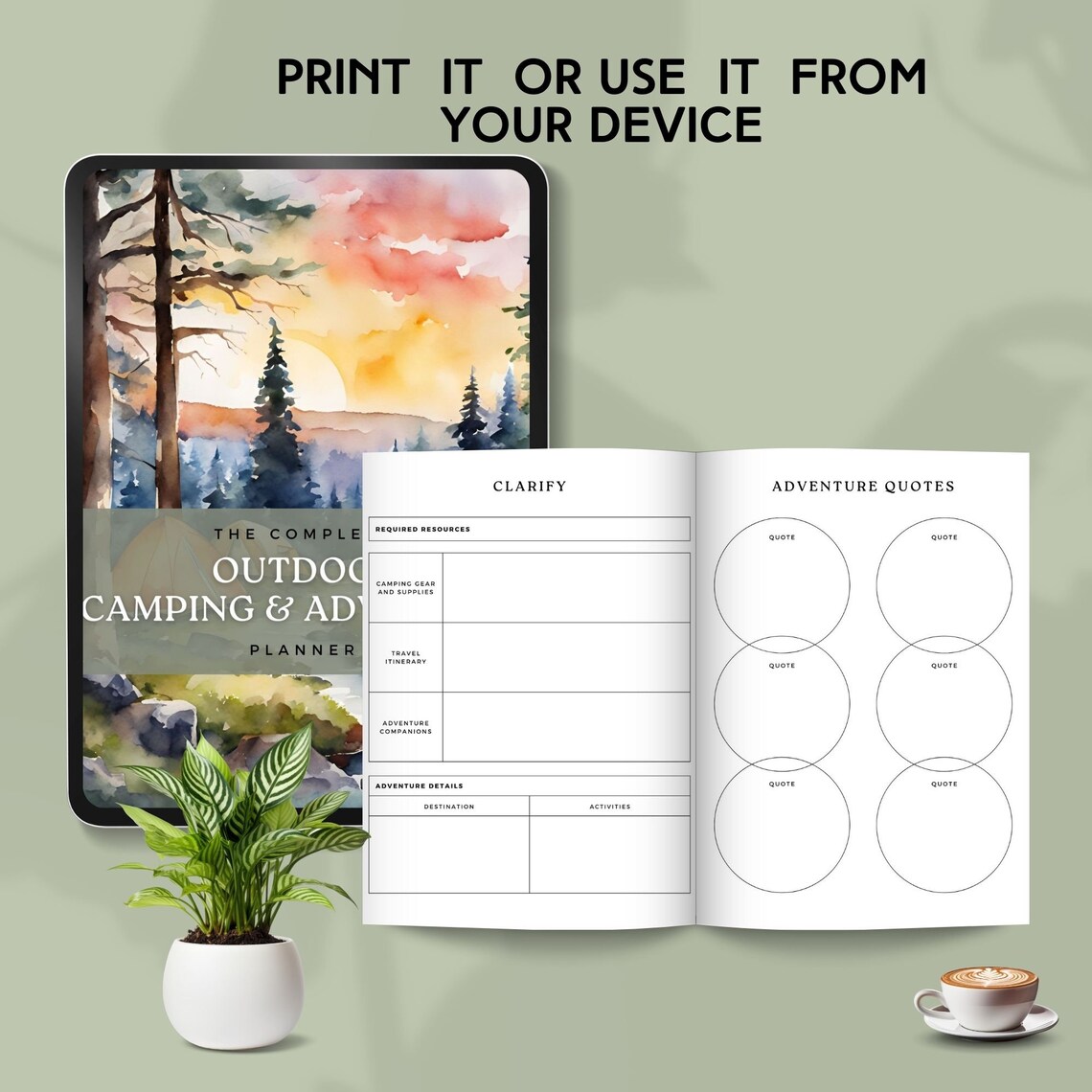 Kids Summer Camp Planner Camping Printable Outdoor Log Book Nature ...