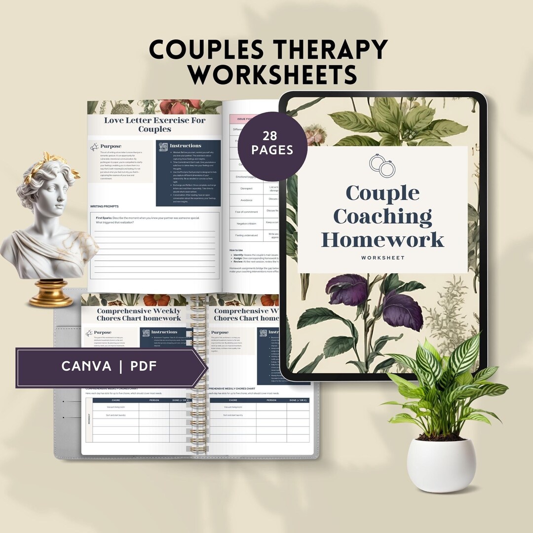 Couples Therapy Interventions Relationship Worksheet Bundle Couple ...