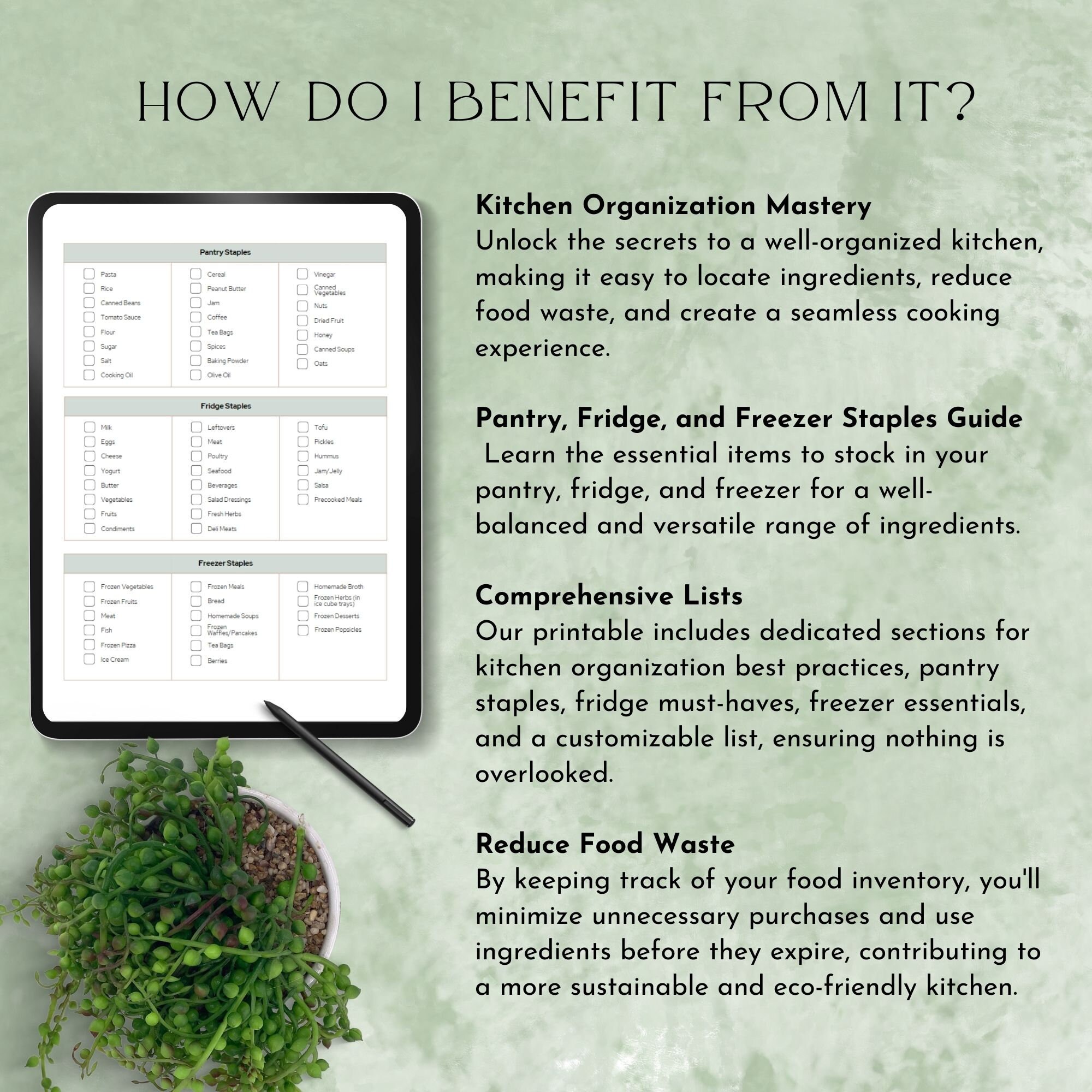 Food Storage Inventory List Pantry Planning Freezer Frozen Food Tracker ...