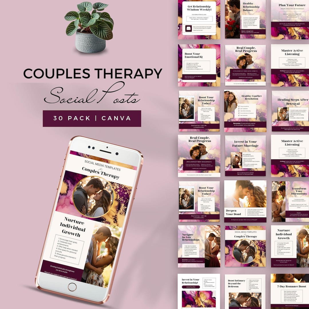 Social Media Templates for Couples Therapy Instagram Post Relationship ...