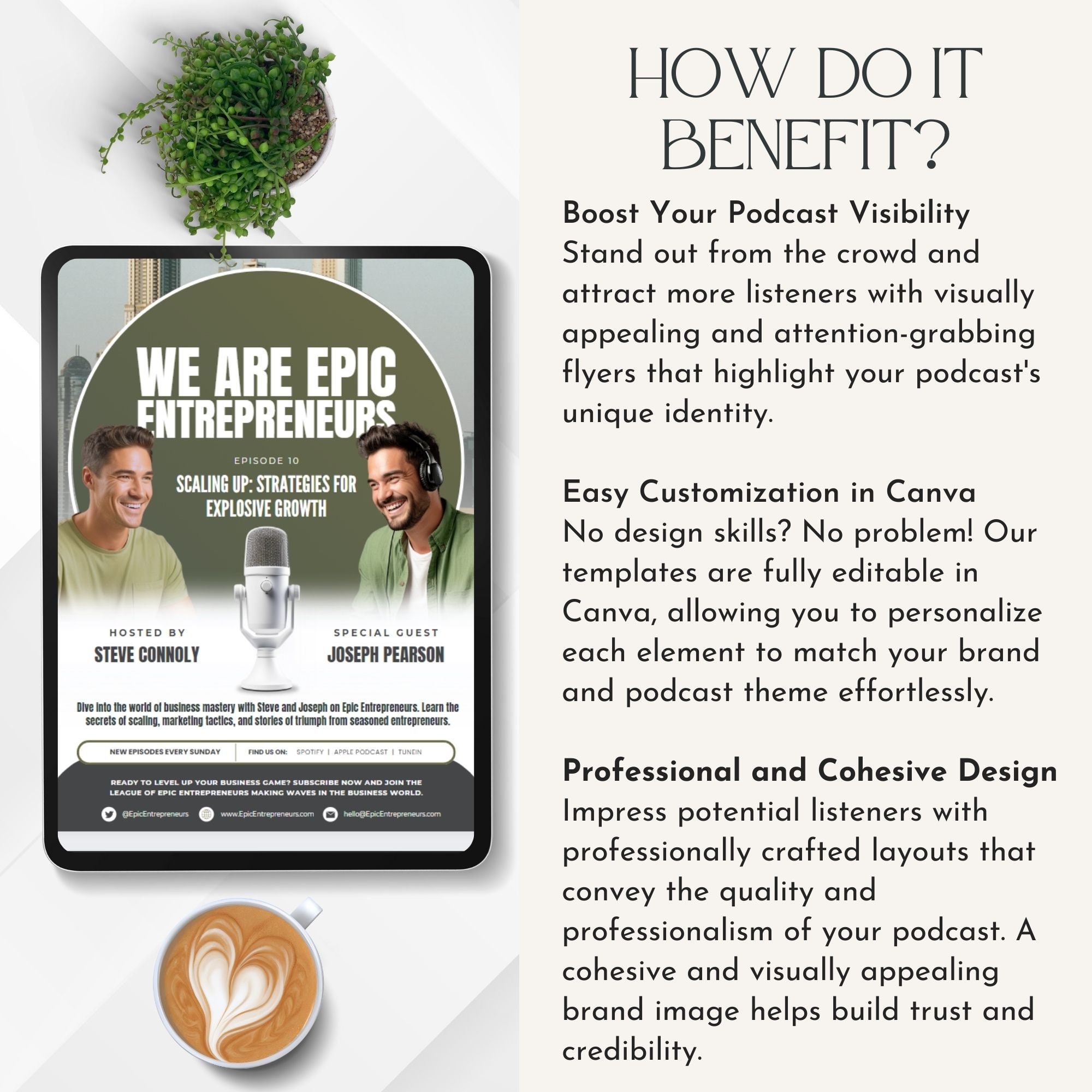 Podcast Flyer Template Canva New Radio Talk Show Promotion Influencer ...