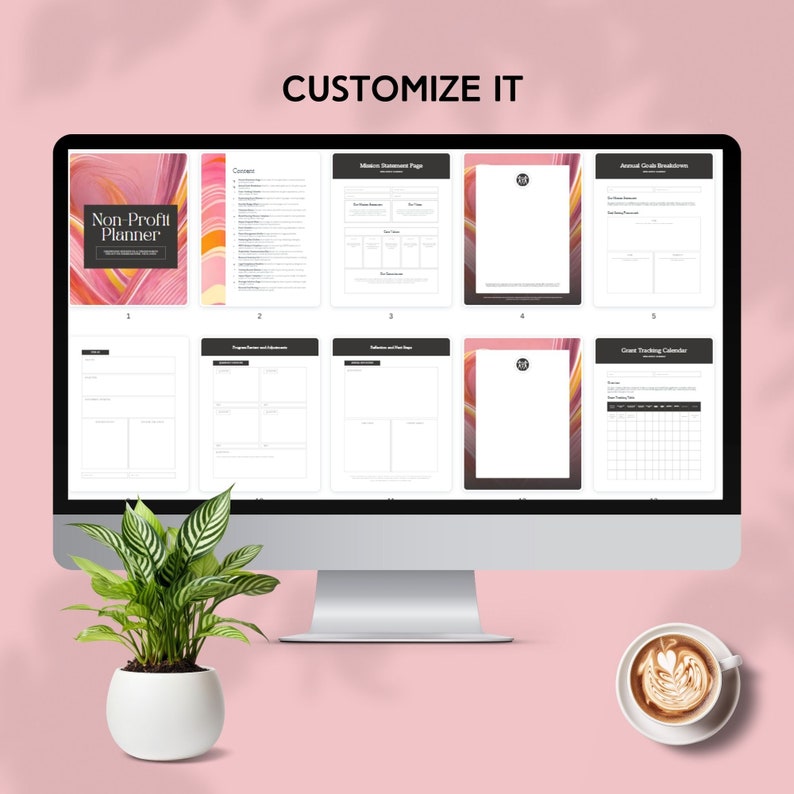 Non Profit Planner Template Canva Religious Organization Plan Charity ...