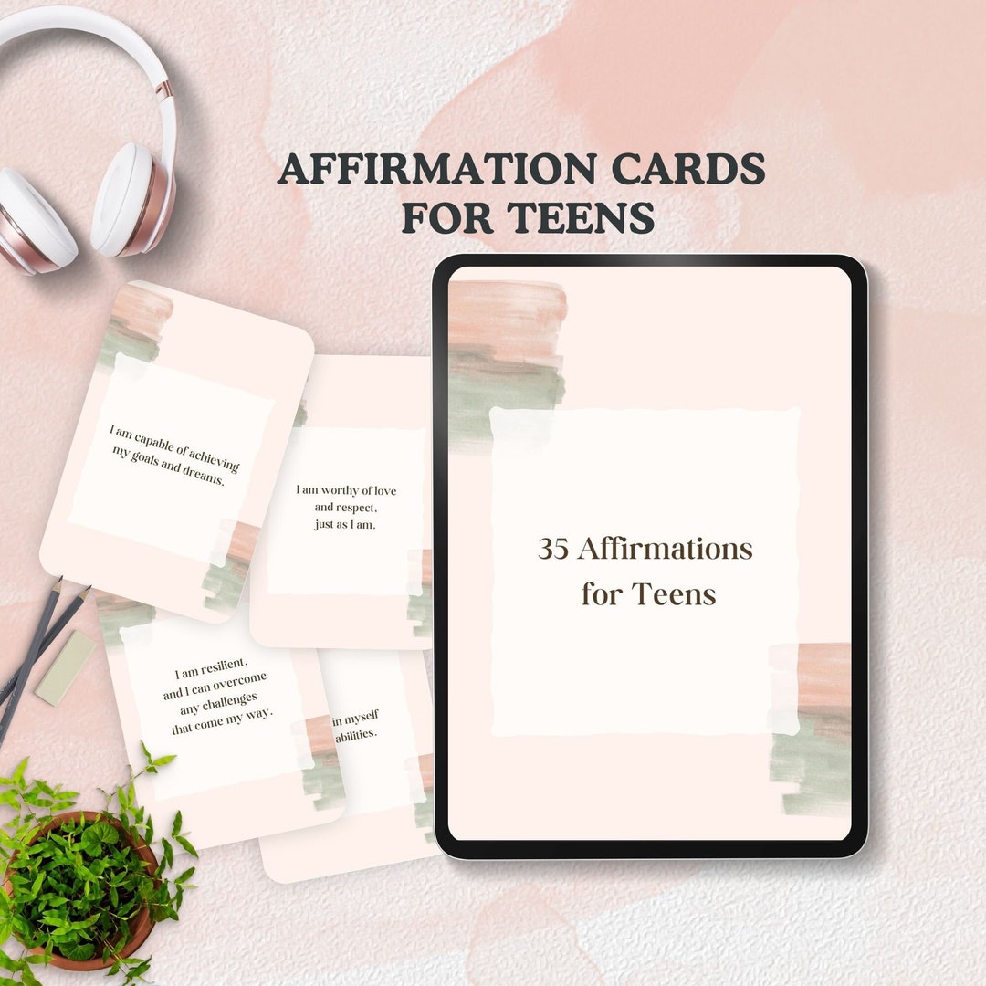 Affirmation Cards for Teen Mental Health Positive Messages for Teen Girls Printable Coping ...