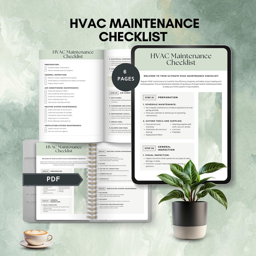 Hvac Maintenance Checklist Home Air Conditioning Hvac Inspection Small ...