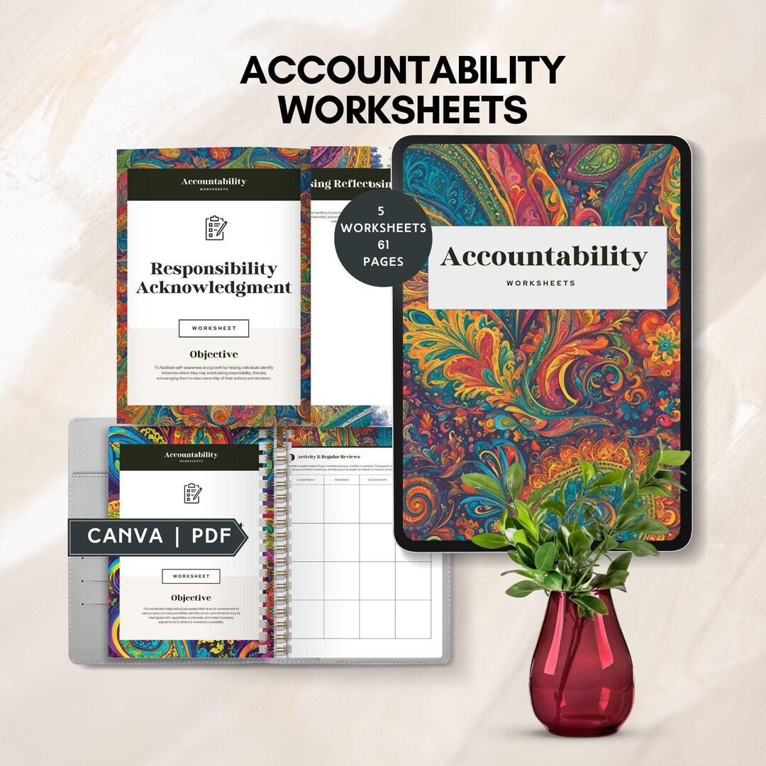 Accountability Worksheet Therapy Self Help Couples Therapy Tool ...