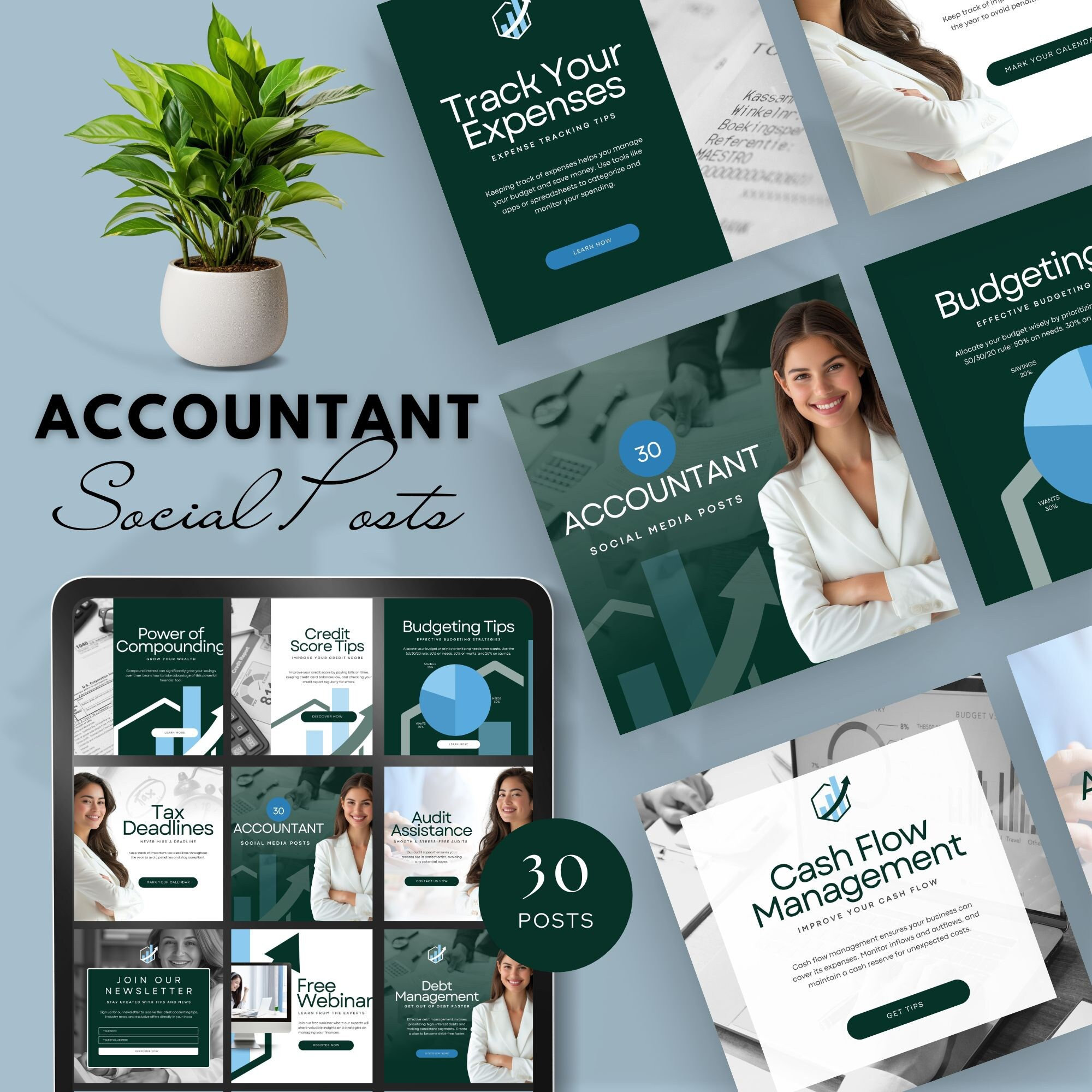 Accounting and Bookkeeping Social Media Templates Tax Accountant Social ...