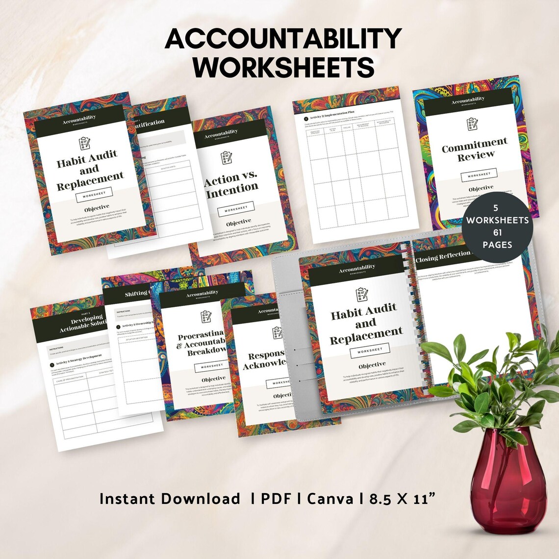 Accountability Worksheet Therapy Self Help Couples Therapy Tool ...