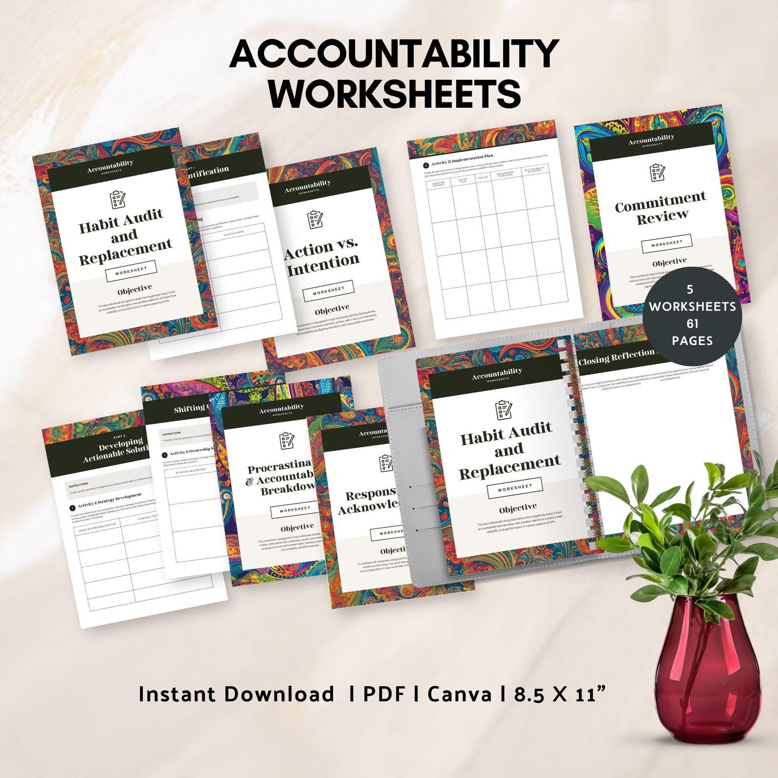 Accountability Worksheet Therapy Self Help Couples Therapy Tool ...