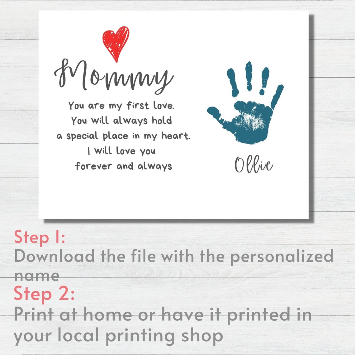 Mom Handprint Art Handprint Poem for Mom Mother's Day Poem Baby Toddler ...