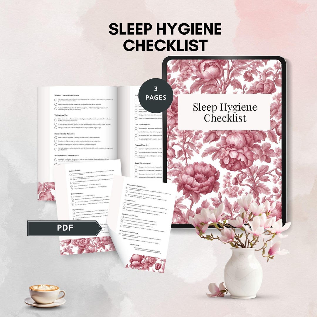 Sleep Hygiene Checklist Bedtime Printable Better Sleep Night Time ...