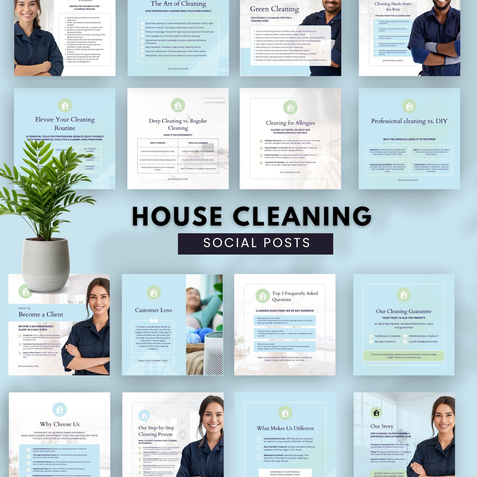 House Cleaning Instagram Post Canva Template Cleaning Business Social ...