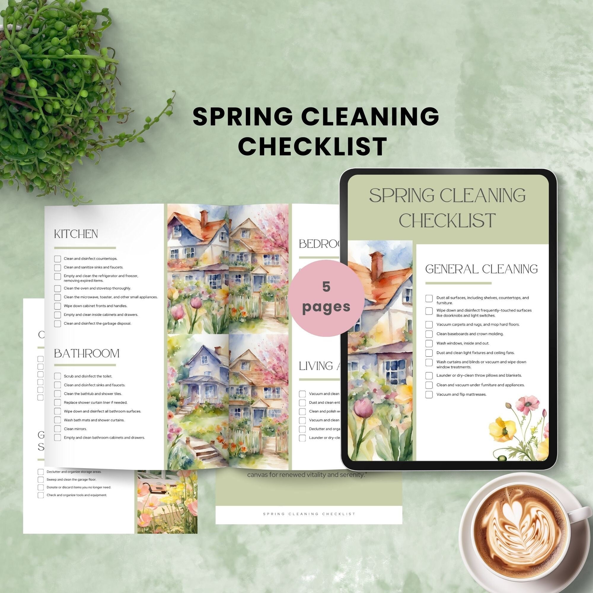 Spring Deep Cleaning Checklist Spring Cleaning Checklist Pdf Printable ...