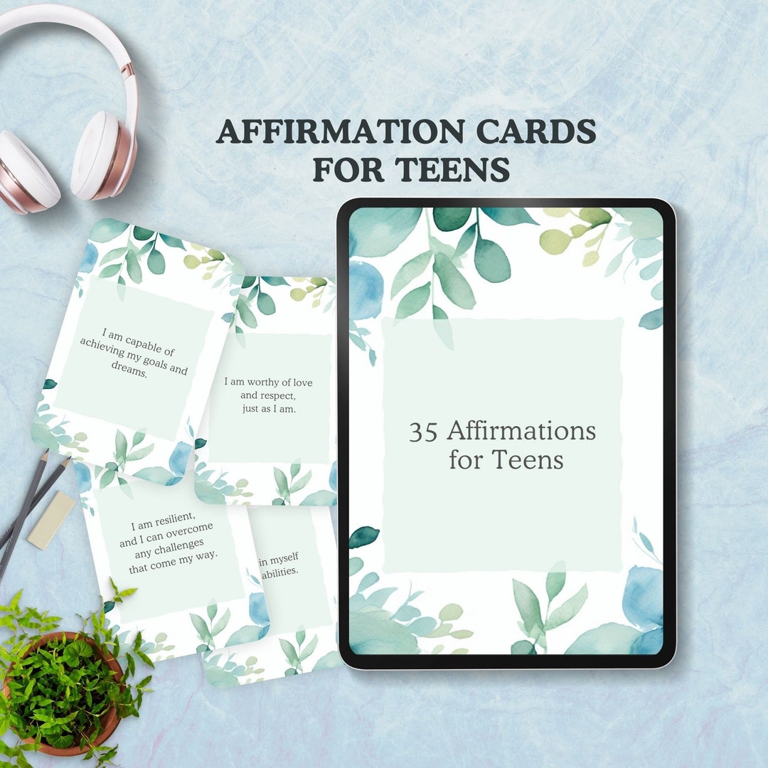 Daily Affirmation Cards for Teens Mental Health Self Love Printable ...