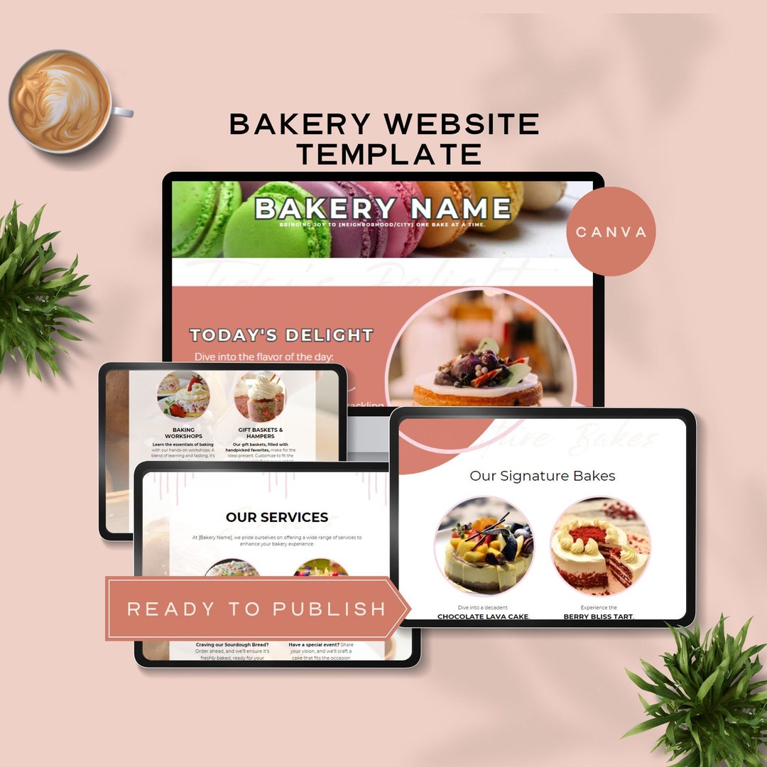 Website Template for Bakery Home Baking Small Business Website Design ...