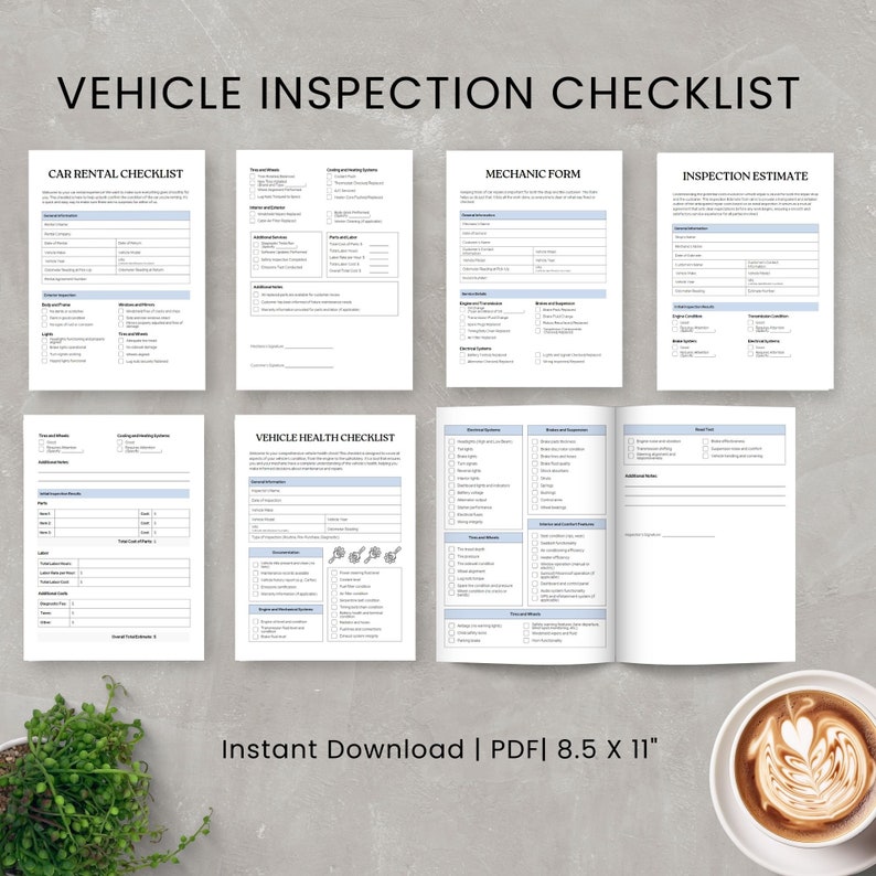 Vehicle Inspection Template Multi Point PDF Auto Printable Inspection ...