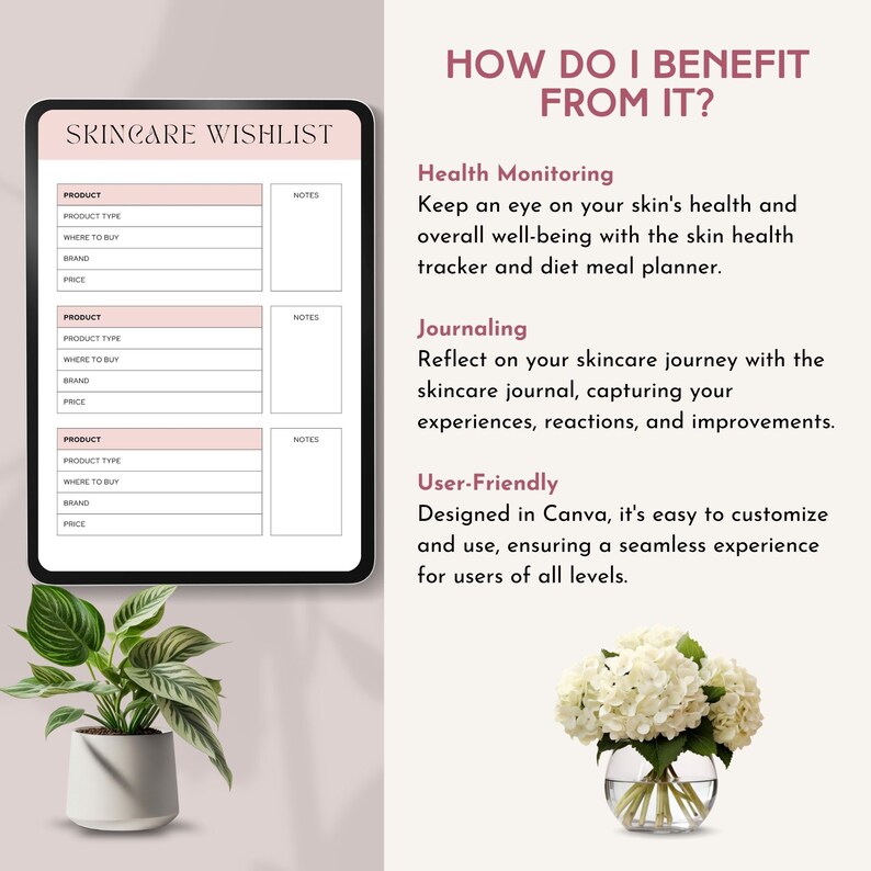 Skin Care Routine Printable Form Template Beauty Regimen Planner Daily ...