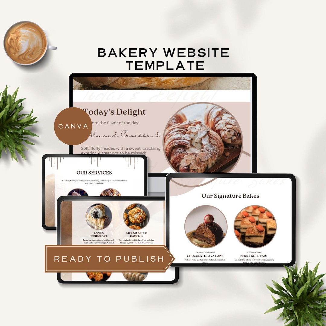 Bakery Website Template Canva Home Baking Small Business Website Design ...