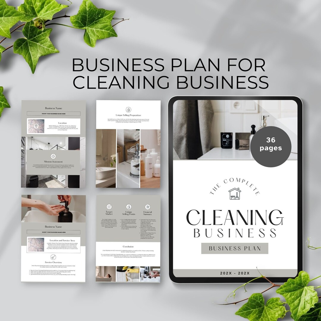 Business Plan for Cleaning Business Template Maid Service Company ...