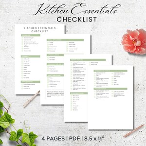 Kitchen Essentials Checklist Printable New Home Essentials Checklist ...