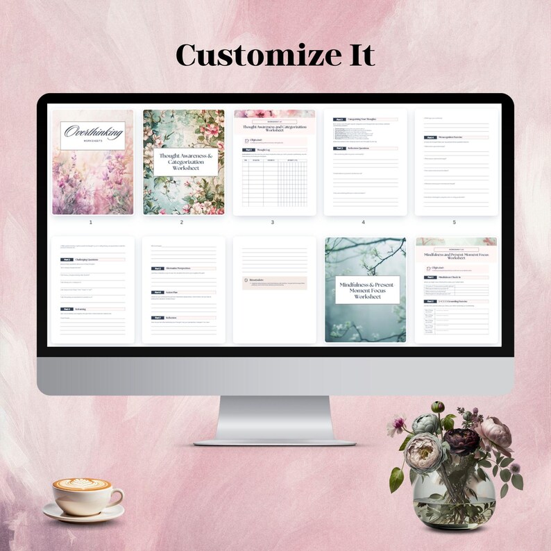 Overthinking Worksheets Teen Anxiety Workbook Coping Skill Journal ...