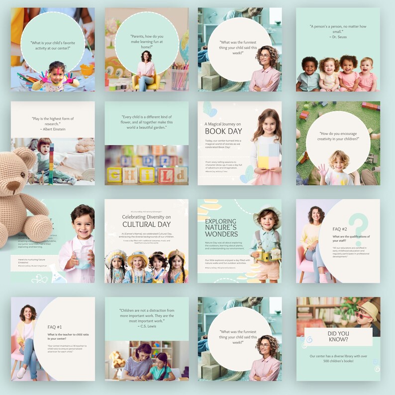 Childcare Social Media Post Instagram Daycare Kindergarten Marketing ...