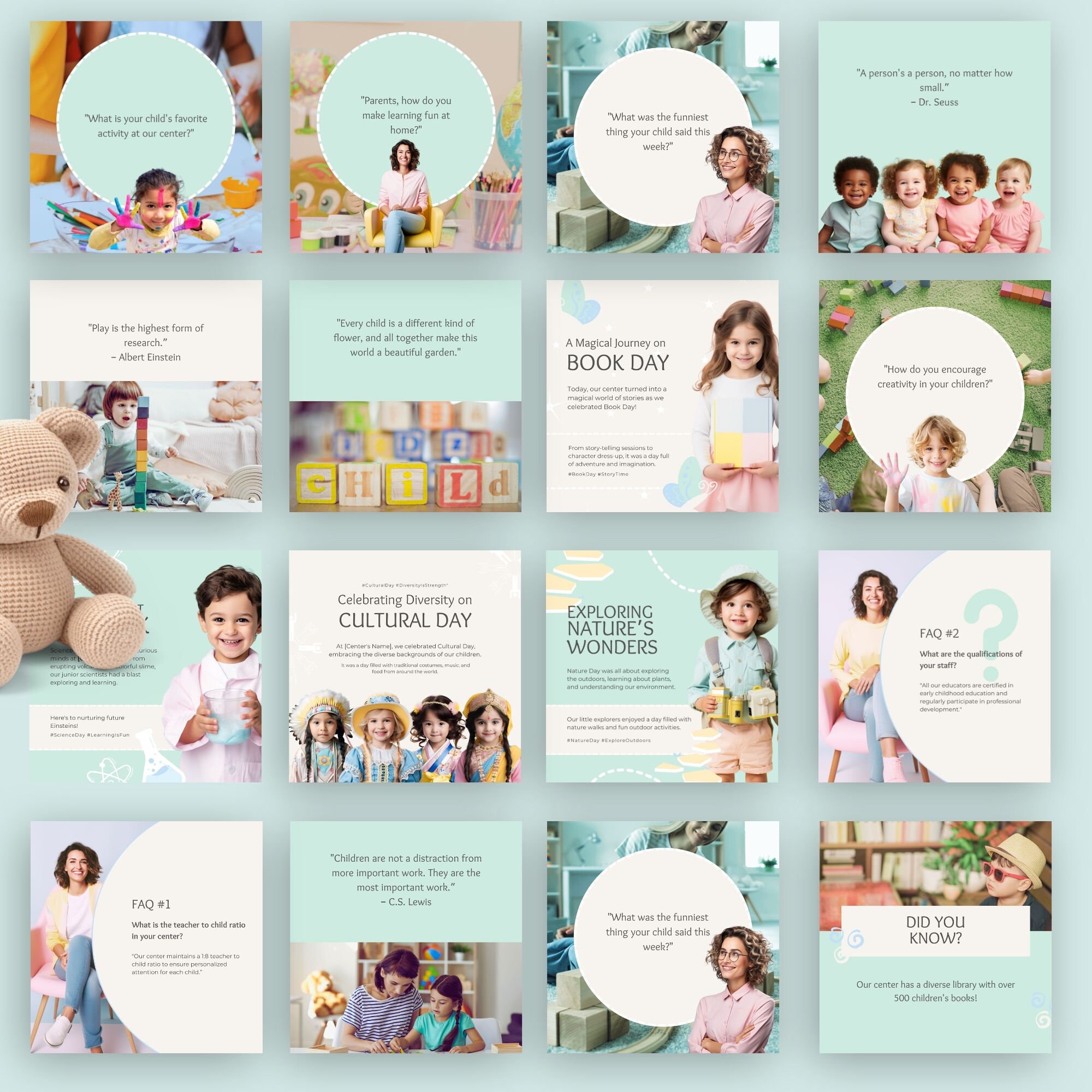 Childcare Social Media Post Instagram Daycare Kindergarten Marketing ...