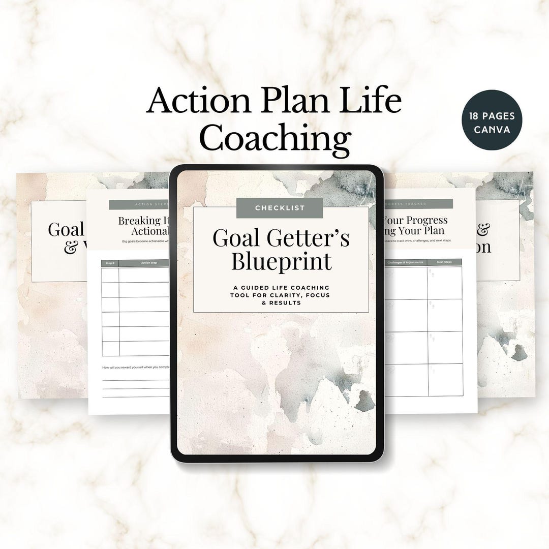 Action Plan Life Coaching Template Goal Setting Workbook Personal ...