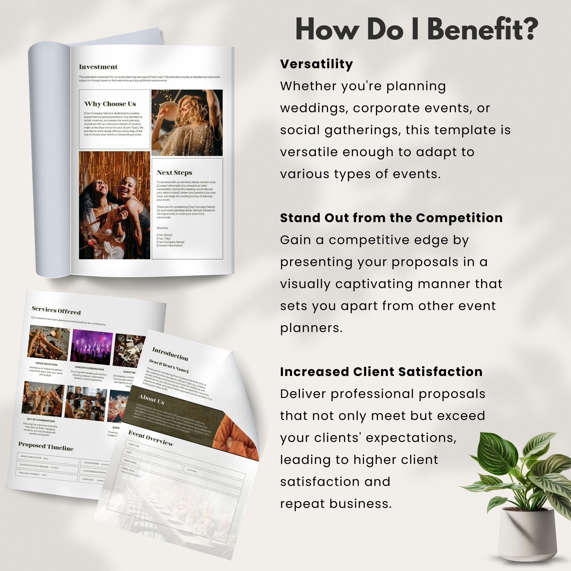 Event Planner Proposal Template Wedding Planner Freelance Professional ...