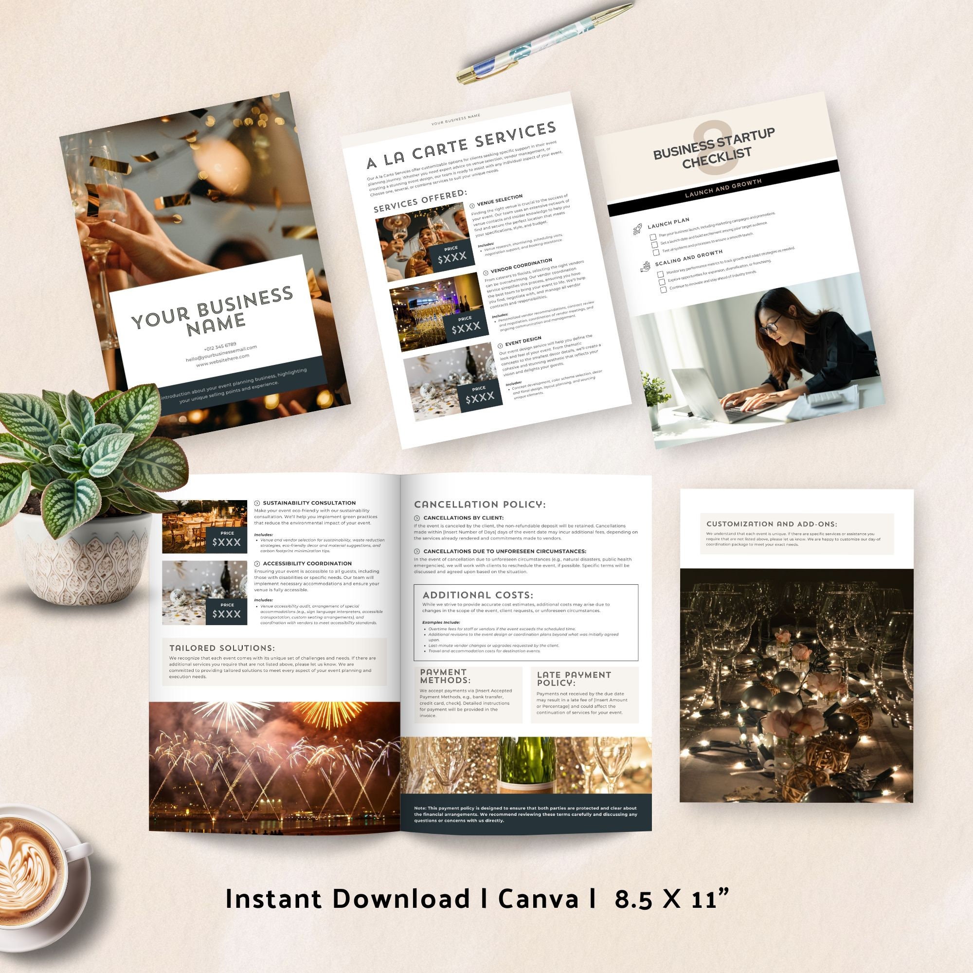 Event Planner Pricing Guide Template Event Services Price List Menu ...