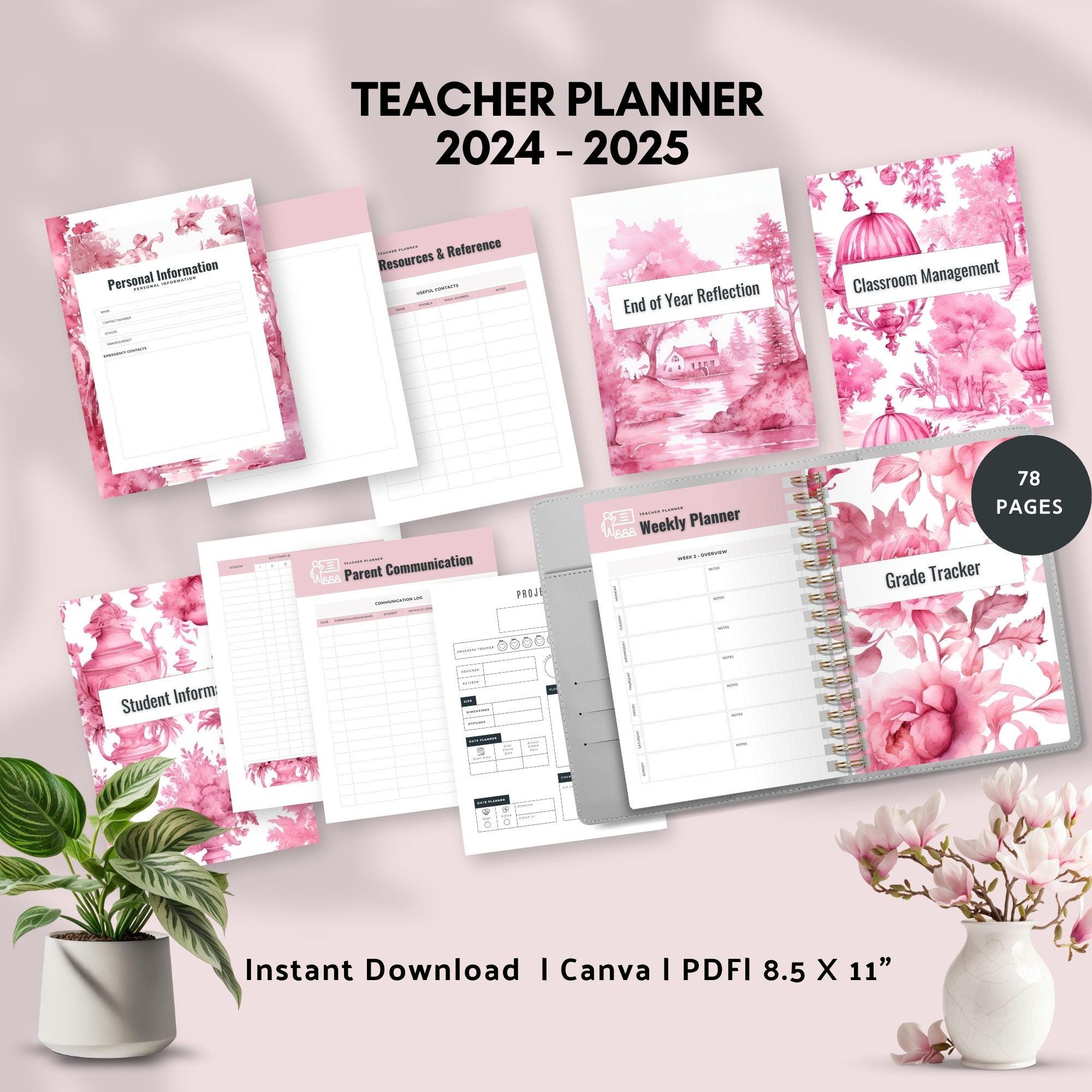 Teacher Planner 2024-2025 Pdf Teacher Weekly Lesson Planner 2024-2025 ...