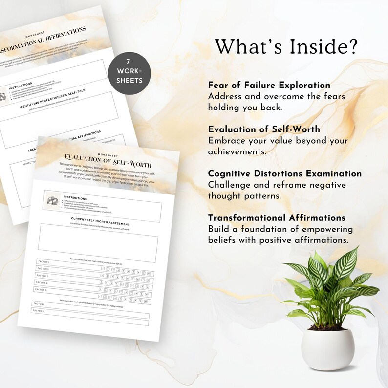 Therapy Worksheets for Perfectionism Template Self Worth Exercise Life ...