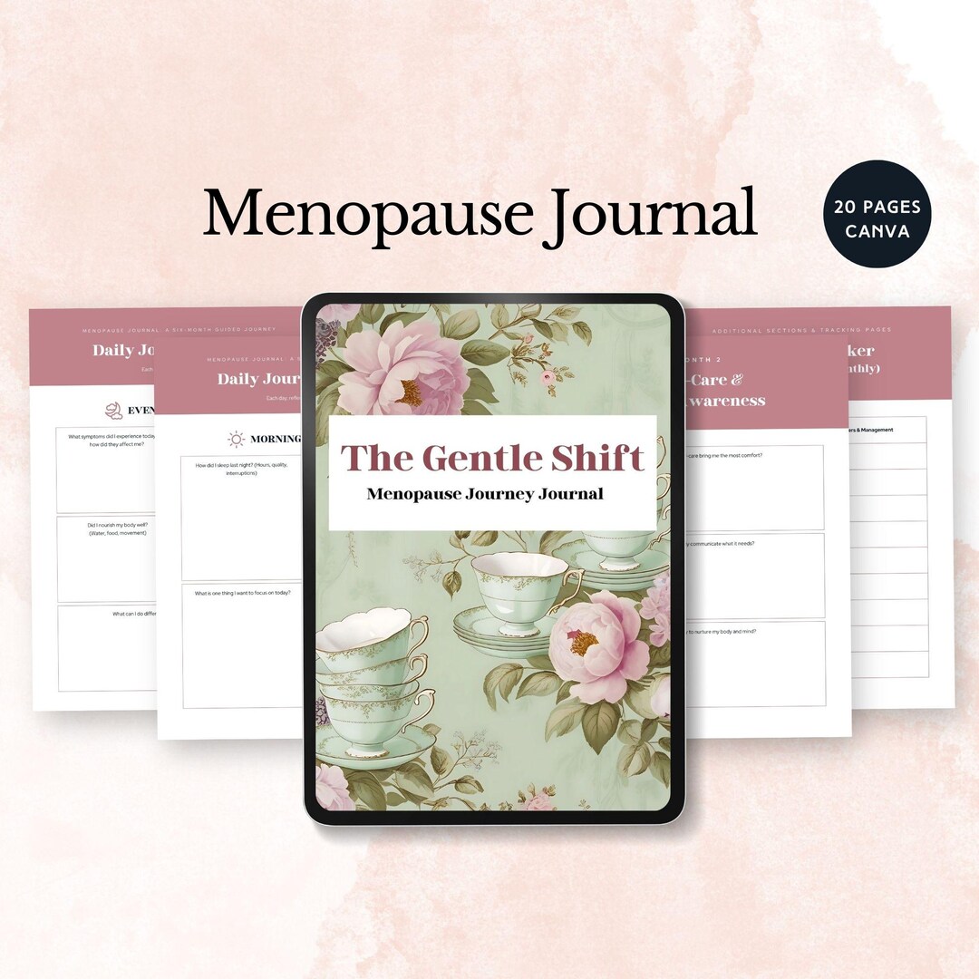 Menopause Journal Canva Symptom Tracker Womens Health Resource ...