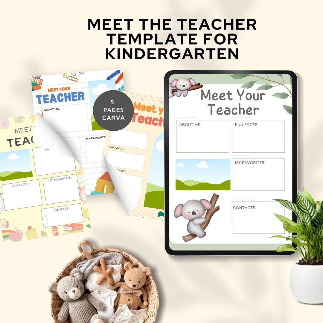 Meet the Teacher Template for Kindergarten Teacher Intro Printable ...