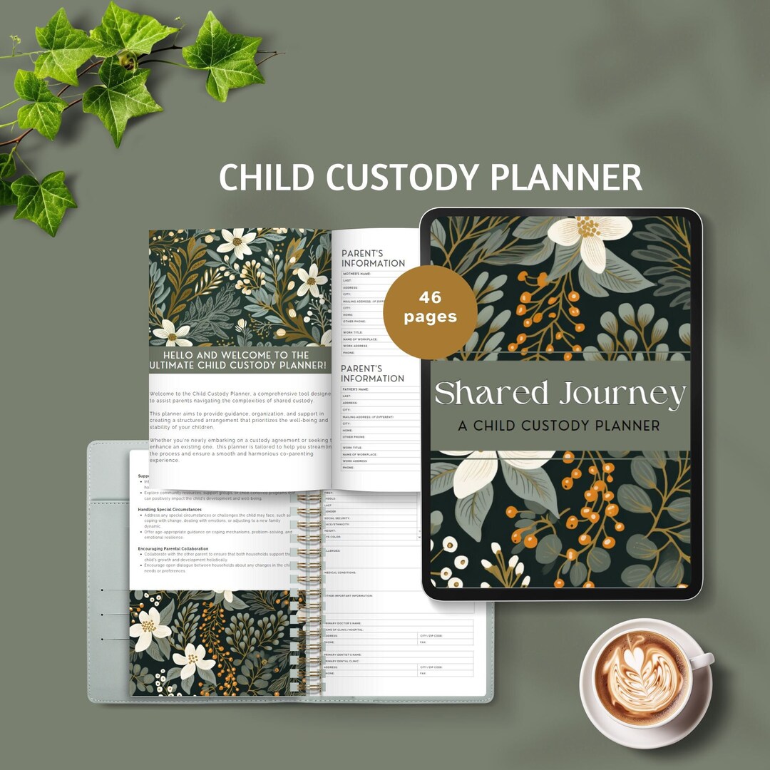 Child Custody Planner Log Custody Battle Journal Divorce Planning ...