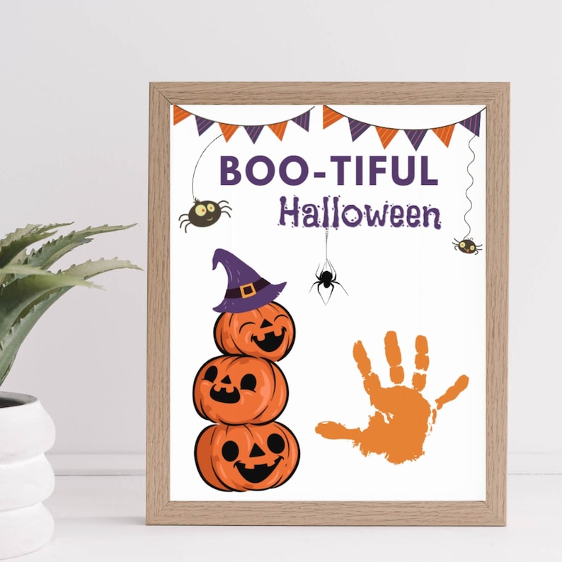 Halloween Kid Handprint Art Kids Printable DIY Craft for Kid - Etsy