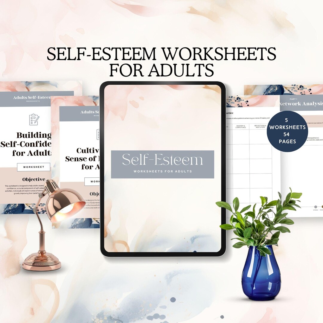 Self Esteem Worksheets for Adults Confidence Booster Workbook Self-love ...