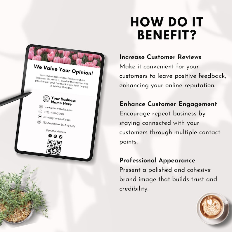 Leave Us a Review Business Card Leave Us a Review Google and Facebook ...